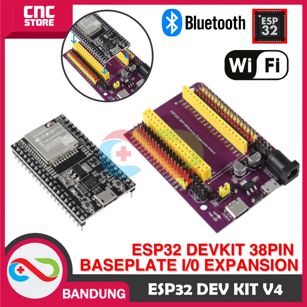 Jual ESP32 ESP-32 DEVKITC V4 WROOM-32U WIFI BLUETOOTH DEVELOPMENT BOARD ...