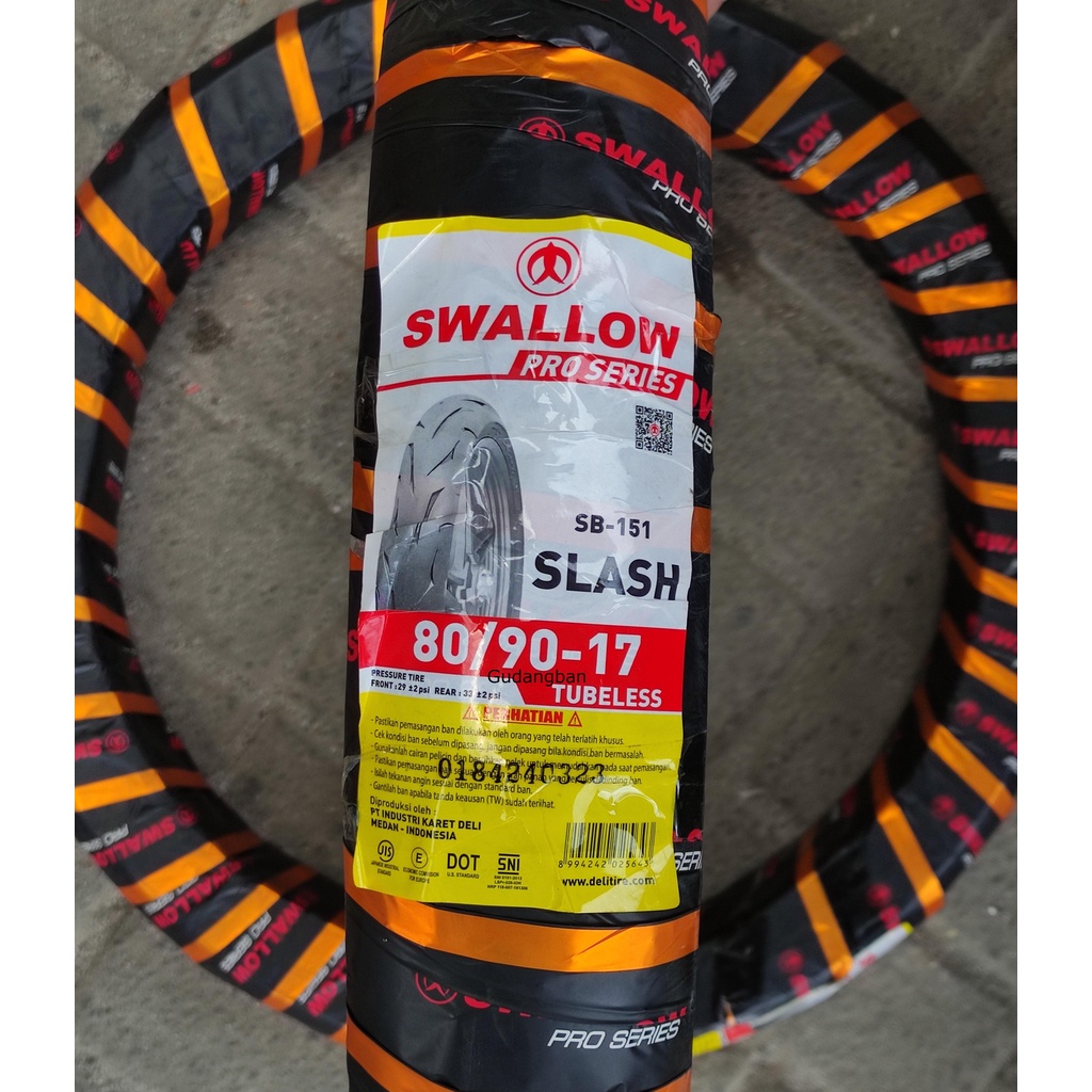 Jual ( RING 17 ) SB151 SLASH 80 / 90 - 17 SWALLOW Pro Series Tubeless ...