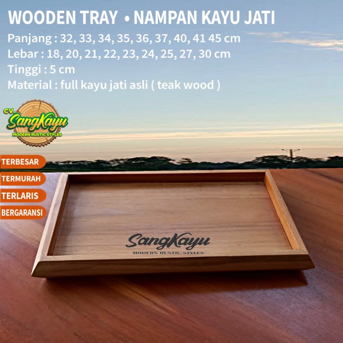 Jual Nampan kayu jati premium quality 35x25x5 teak wooden tray nampan ...