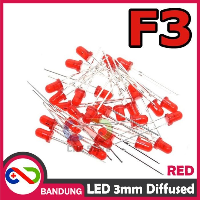 Jual 10PCS LED 3MM F3 SUPER BRIGHT RED MERAH DIFFUSED | Shopee Indonesia