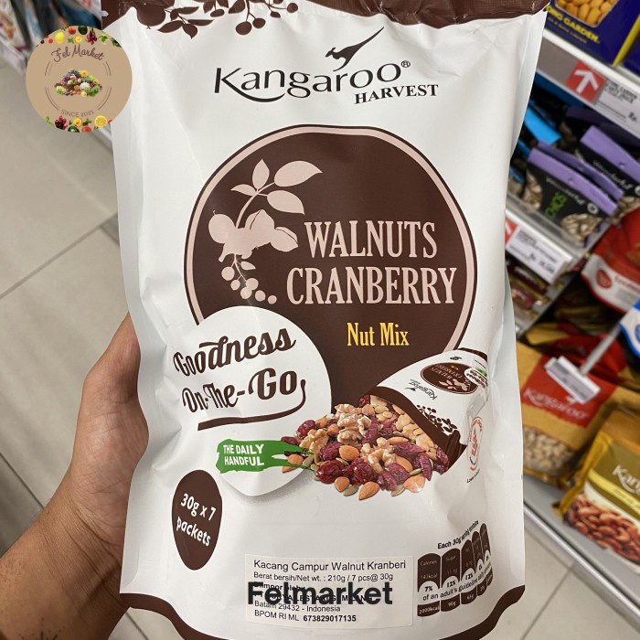 Jual Kangaroo walnuts Cranberry Nut Mix | Kacang Campur Walnut Kranberi ...