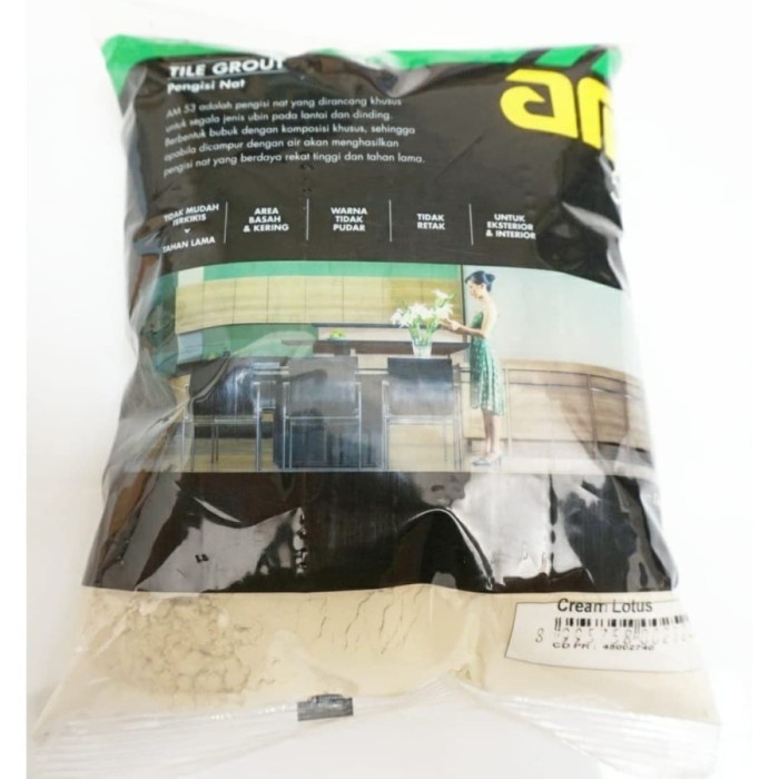 Jual NAT KERAMIK TILE GROUT AM 53 1 KG PENGISI NAT KERAMIK CREAM LOTUS ...
