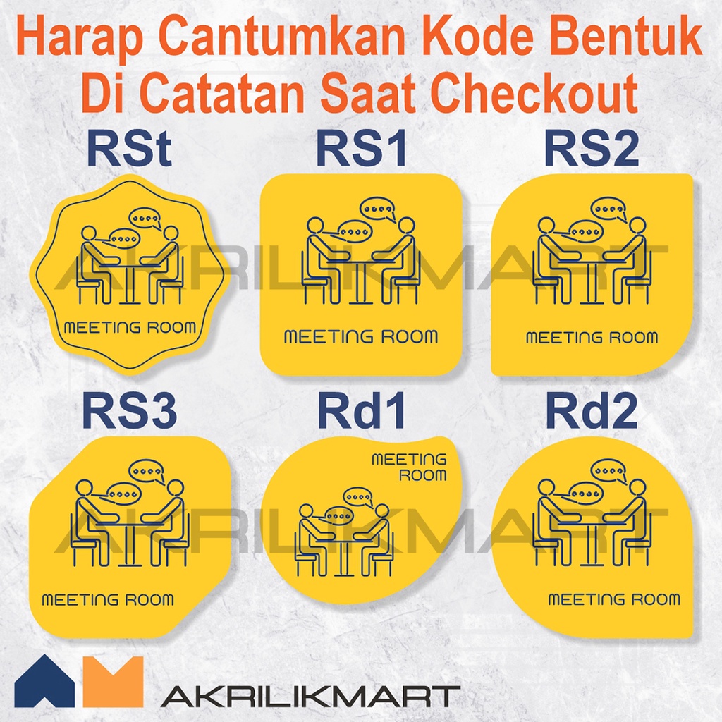 Jual Tulisan Meeting Room Sign Acrylic Tempel Dinding Papan Akrilik ...