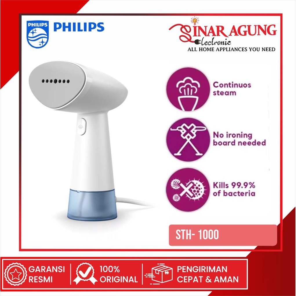 Jual [COD] SETRIKA UAP PHILIPS STH1000 / STH 1000 HANDHELD STEAMER ...