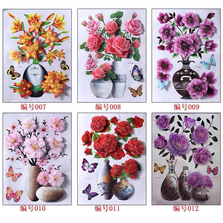 Jual Sticker Dinding 3D Simulasi Bunga / Tempelan Dinding Bunga 3D ...