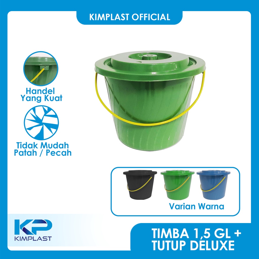 Jual KIMPLAST Timba + Tutup 1,5 GL/ Ember / Timba Mini / Timba Sabun ...