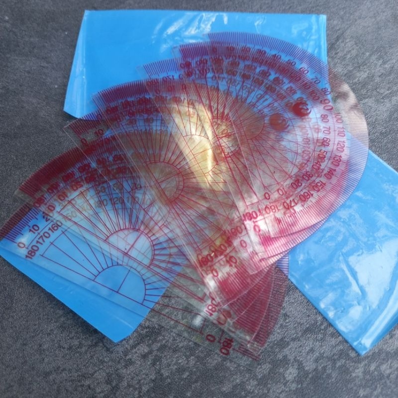 Jual 12 BUSUR 180 °/Penggaris Busur Plastik/mika busur/penggaris ...