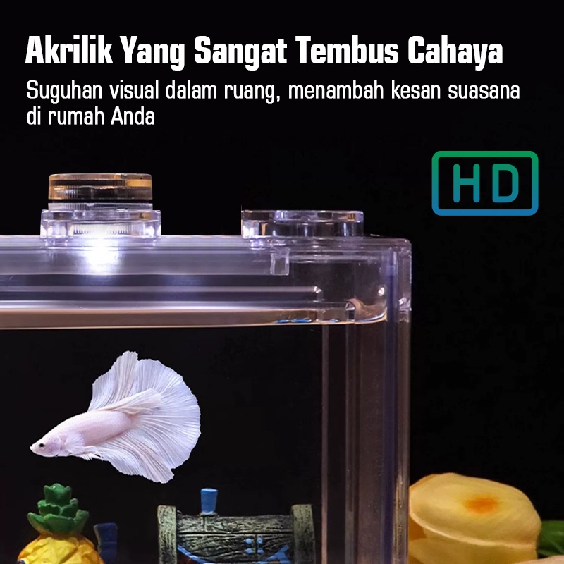 Jual Aquarium Mini Cupang 12x8cm Akrilik Akuarium Block Ikan Hias Emas ...