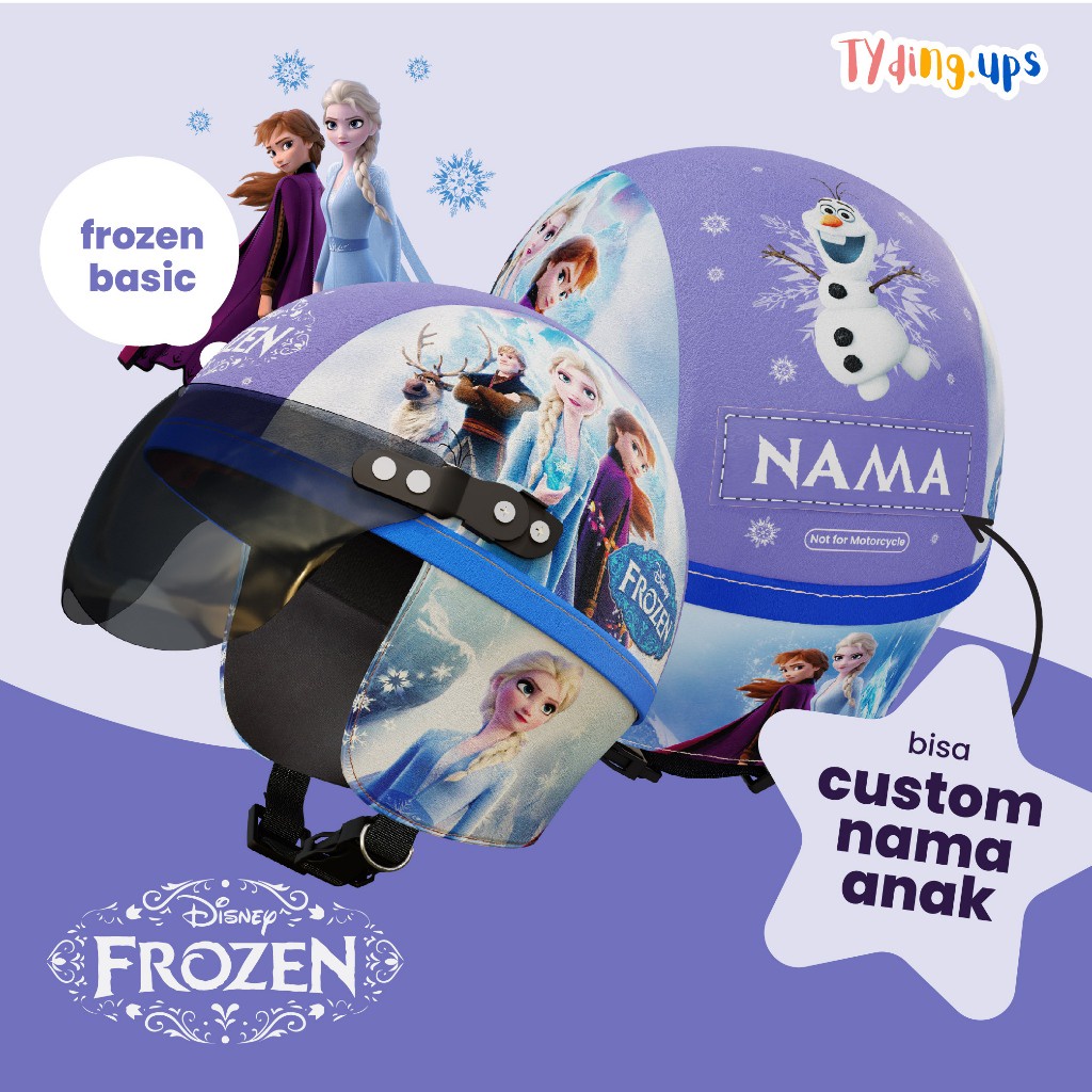 Jual HELM ANAK CUSTOM NAMA KARAKTER FROZEN UNTUK USIA 1 2 3 4 5 TAHUN ...