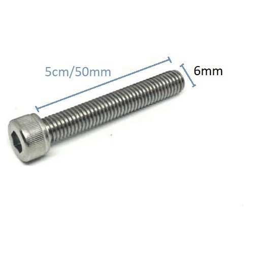 Jual Baut L Screw M6 M6x50 stainless 304 Diameter 6mm panjang ulir 50mm ...