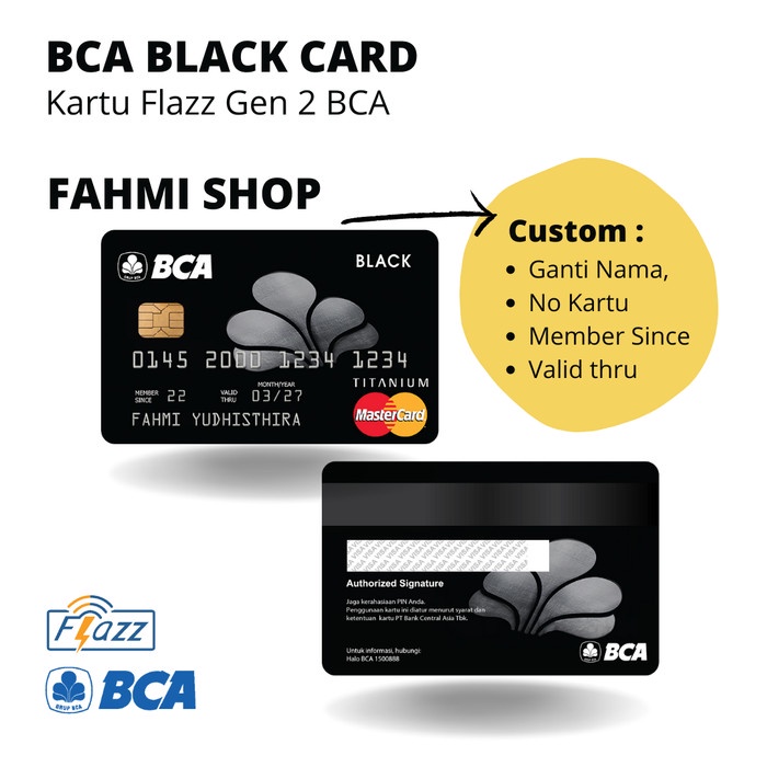 Jual Kartu Emoney FLAZZ BCA Design Black Card FLAZZ gen 2 terbaru ...