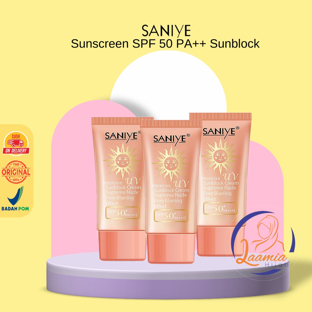 Jual Saniye Sunscreen Spf 50 Pa++ Sunblock Tabir Surya Pelembab 30Ml R1213| | Sunscreen | Shopee ...