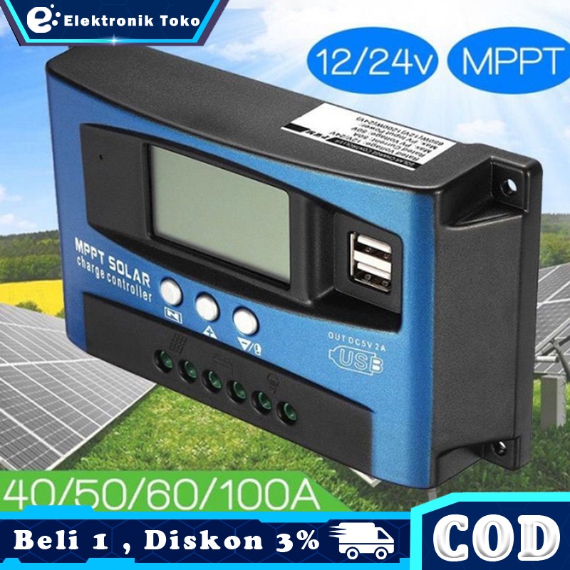 Jual Mppt 20a Solar Charge Controller Scc Solar Panel Surya12v/24v ...