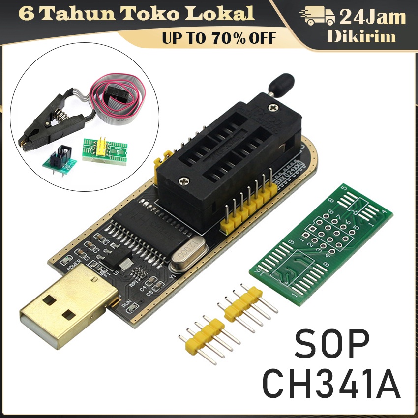 Jual Paket komplit Alat Flash bios IC CH341 CH341A USB Programmer Flasher Bios Eprom Plus soket ...