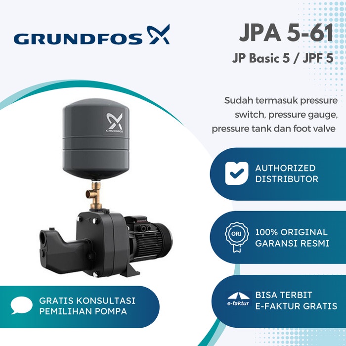Jual Pompa Air Semi Jet Pump Grundfos JPA 5-61 PT-V | Shopee Indonesia
