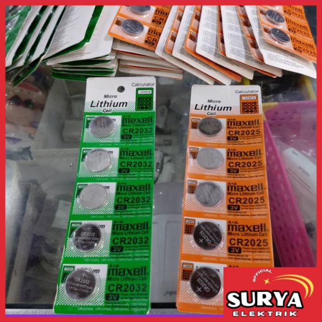 Jual Baterai Kancing MAXELL Micro Lithium Cell 3V CR 2032 / 2025 1 Pcs ...