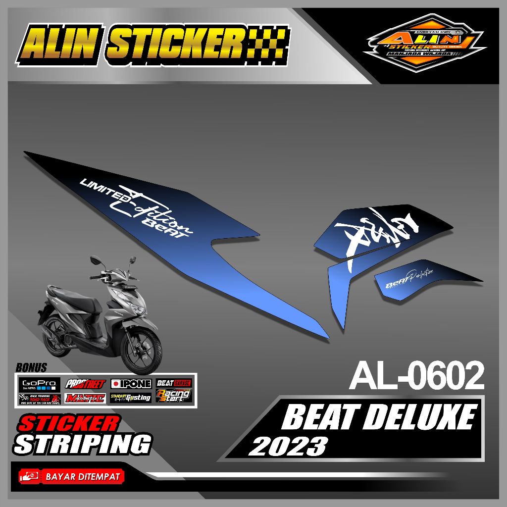 Jual 0602 STRIPING HONDA BEAT DELUXE 2023 STYLE GRADIASI BABY BLUE X ...