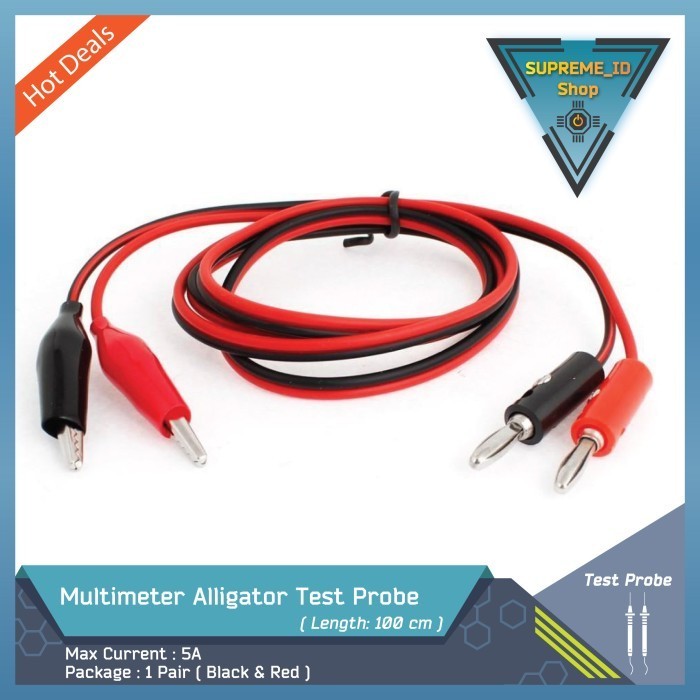 Jual Multimeter Alligator Crocodile Clip Klip Test Probe (1 Pair ...