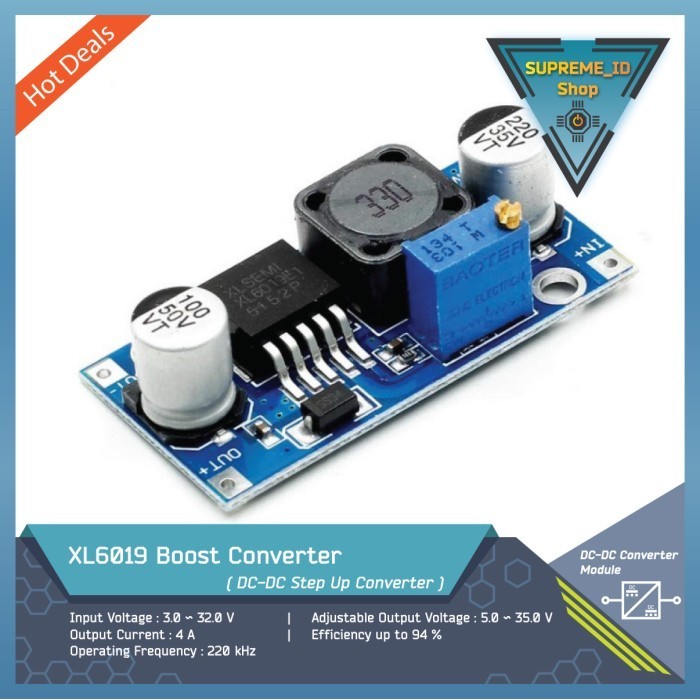 Jual XL6019 DC-DC Step Up Boost Converter | 4A 10W | Shopee Indonesia
