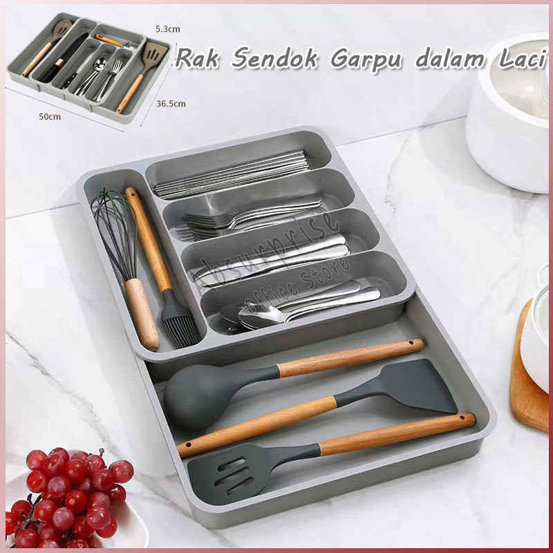 Jual DRAWER CUTLERY ORGANIZER UTENSILS STORAGE PENYIMPANAN PERALATAN ...