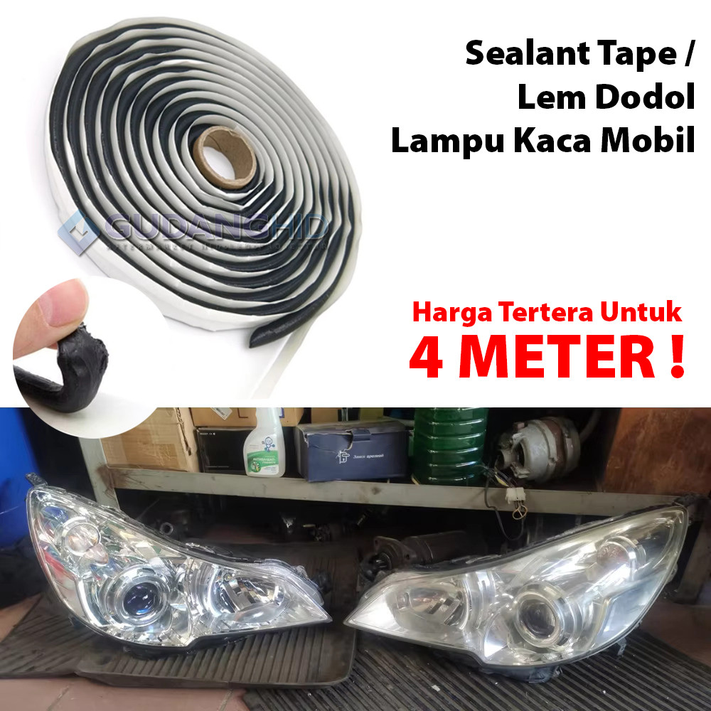 Jual Rubber Butyl Tape Sealant Lem Mika Retrofit Batok Lampu Mobil Door ...