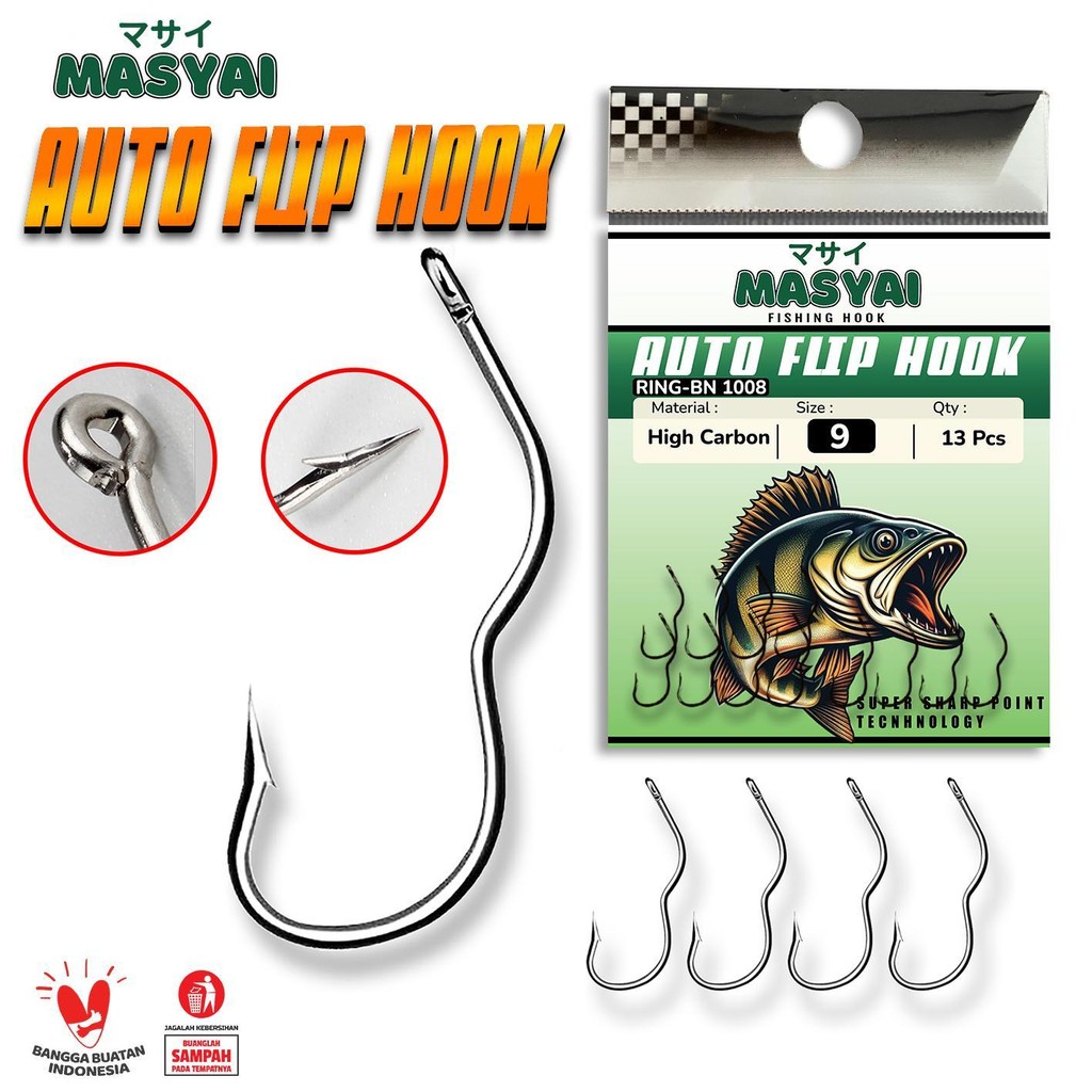 Jual Kail Masyai Auto Flip Hook Untuk Ikan Mas Galatama Stainless Steel ...