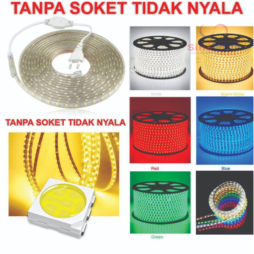 Jual LAMPU LED STRIP SELANG 5050A SMD AC 220V METERAN OUTDOOR AND ...