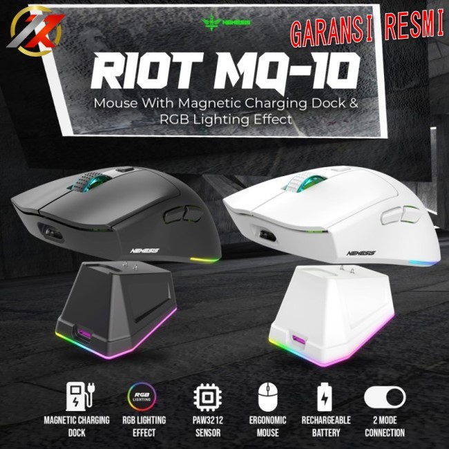 Jual NYK NEMESIS RIOT MQ10 DUAL-MODE With Charging Dock Wireless Mouse ...