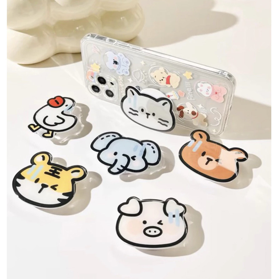 Jual KINGPORTIR Popsocket Karakter Animal Lucu Socket Handphone 3D ...