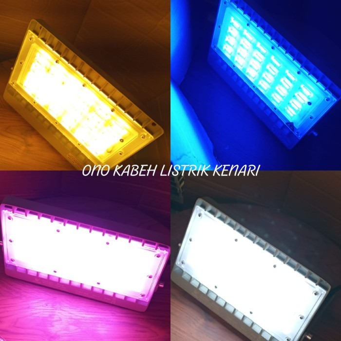 Jual LAMPU SOROT TEMBAK AUDALUX LED FLOOD LIGHT BIRU PINK HIJAU 50 WATT ...