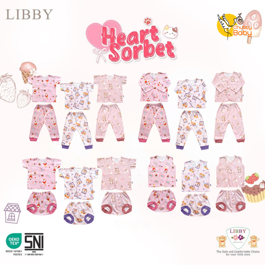 Jual Libby Heart Sorbet Set Panjang Pendek CPR Kutung Kcg Depan 3stel 0-6m | Shopee Indonesia