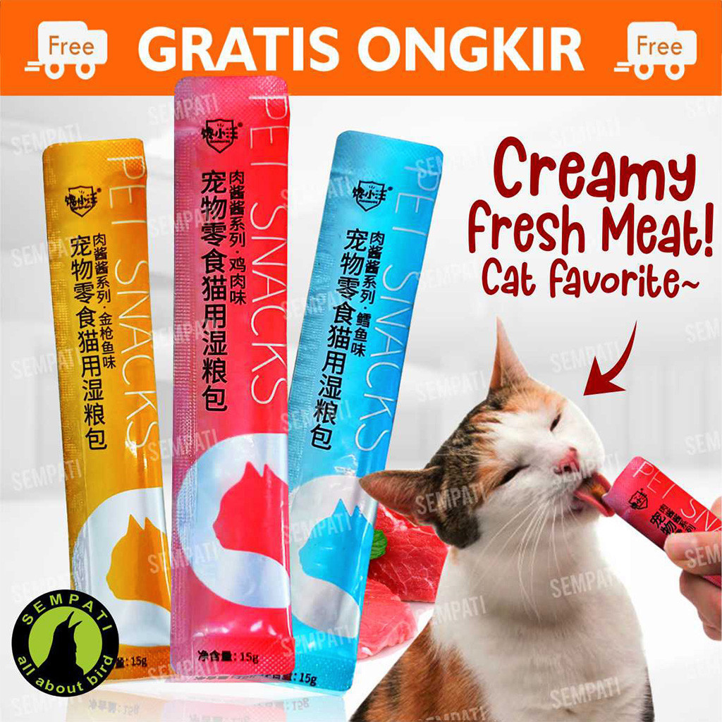 Jual SEMPATI Fei Mao Pet Snack Dengan Varian Rasa Cemilan Kucing Kitten ...