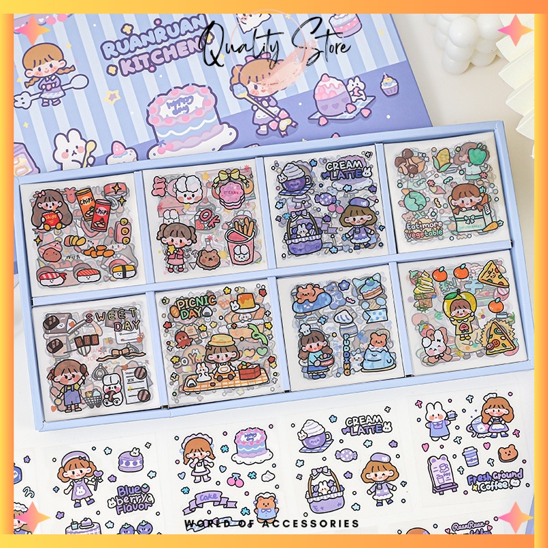 Jual QS - STICKER AESTHETIC DESIGN DIY LUCU 20PCS / STICKER TUMBLER ...