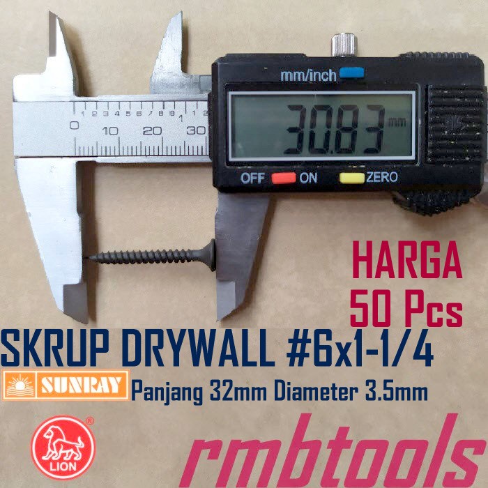 Jual 6x1-1/4 Sekrup Gypsum Drywall Panjang 3.2cm Brand Sunray #6 ...
