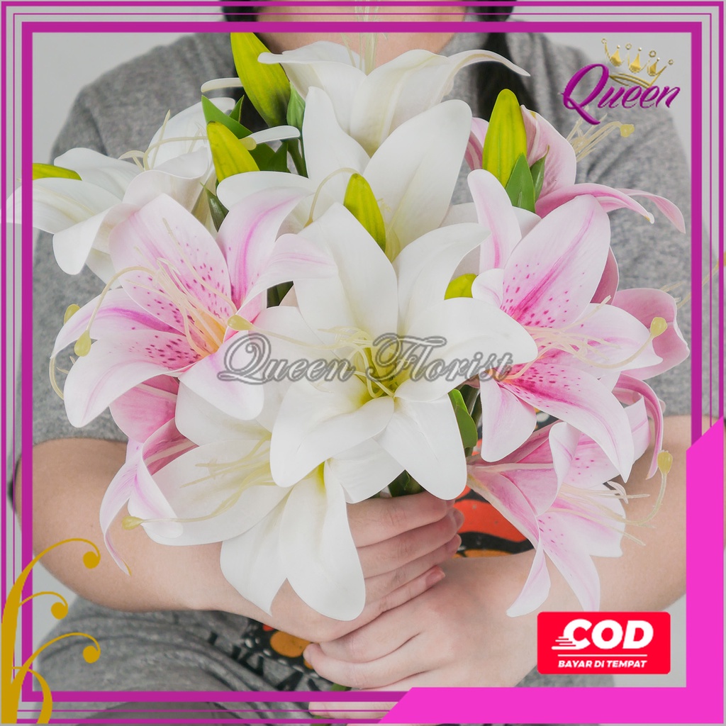 Jual Bunga Lily Latex Cabang 2 Artificial Bunga lili Palsu Tiger Lilies ...