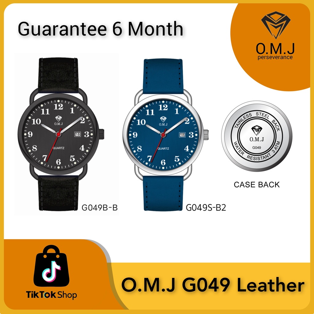 Jual Jam Tangan Unisex OMJ G049 Series Casual Original WR 3 ATM Strap Leather crystal kulit ...