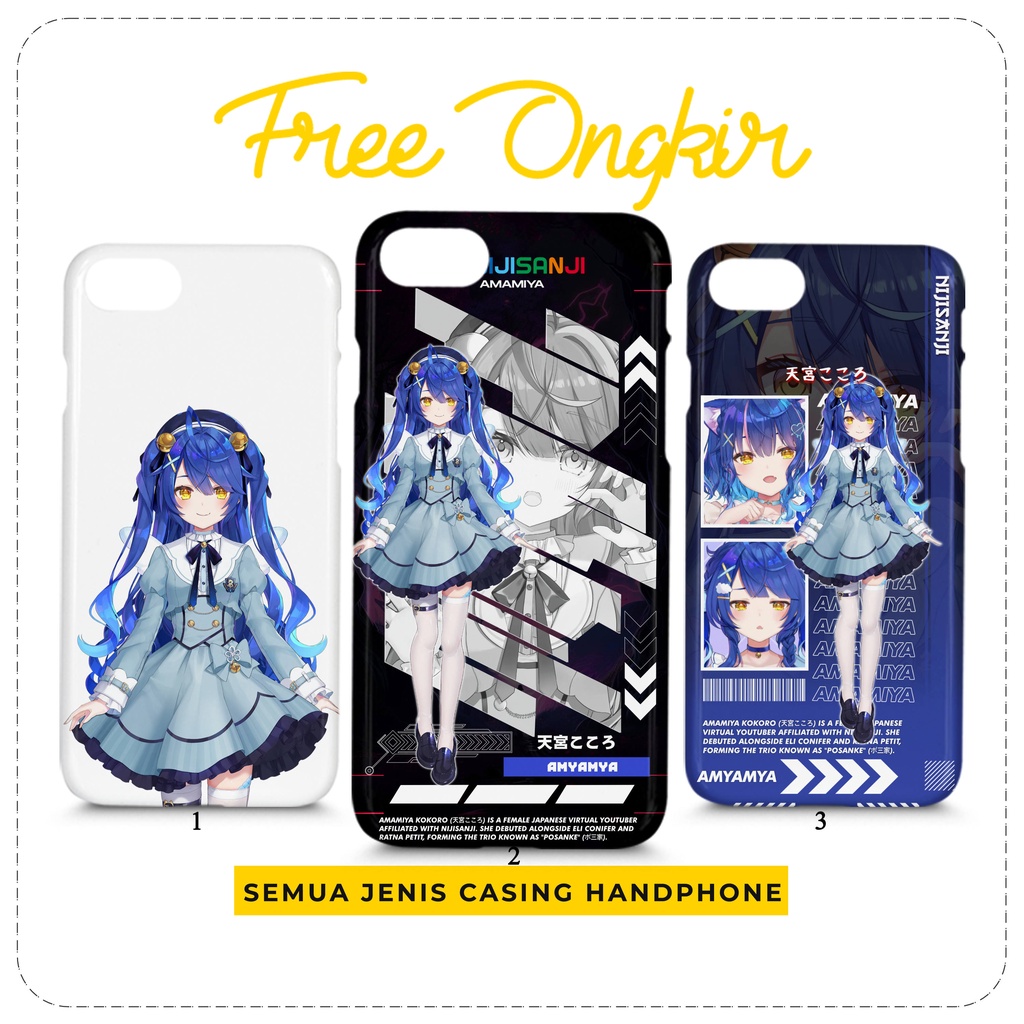 Jual Case Vtuber Amamiya Kokoro Nijisanji Custom Casing HP All Type ...