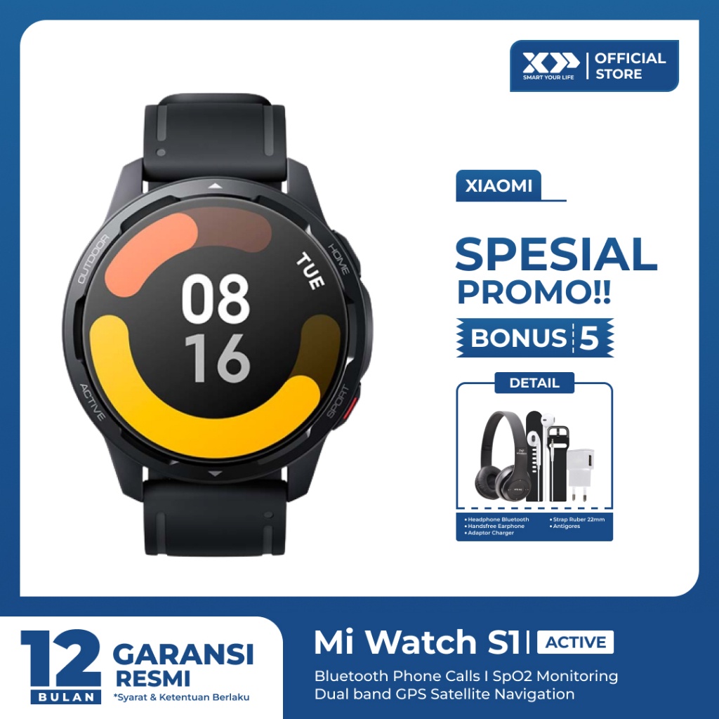 Jual Mi Watch S1 Active Smartwatch Bluetooth Calls GPS SpO2 - Garansi ...