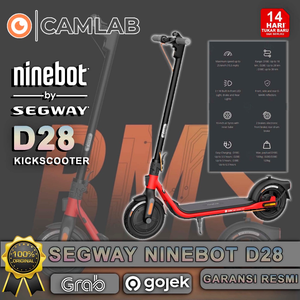 Jual promo bulan ini Segway Ninebot KickScooter D28 / Skuter Listrik ...