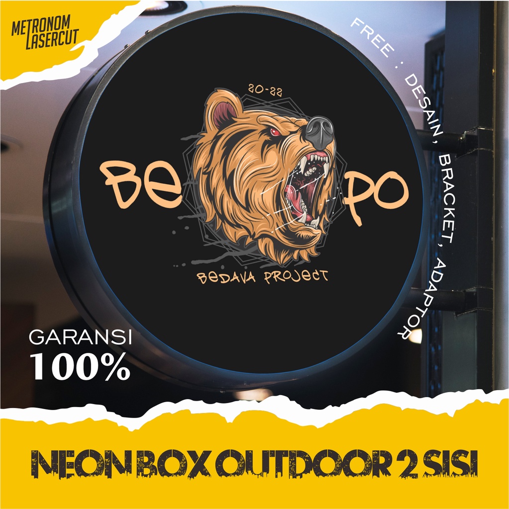 Jual Neon Box Custom 2 Sisi Akrilik Rangka Besi 100cm | Shopee Indonesia