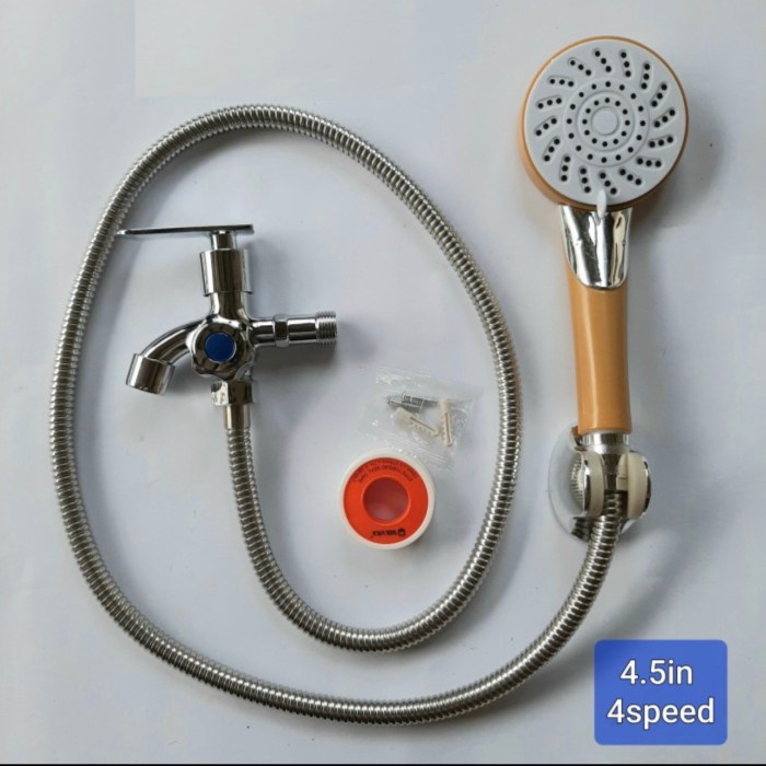 Jual hand shower set kran doble shower paket shower lengkap fullset ...