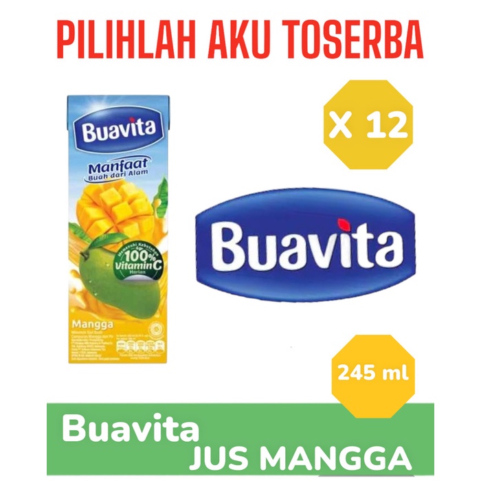 Jual BUAVITA MANGO Jus Mangga 245 ml - ( HARGA 12 pcs ) | Shopee Indonesia