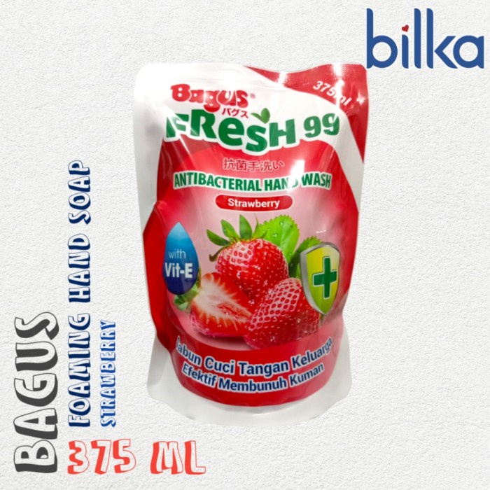 Jual BAGUS Fresh 99 Hand Wash Strawberry Refill 375ml | Shopee Indonesia