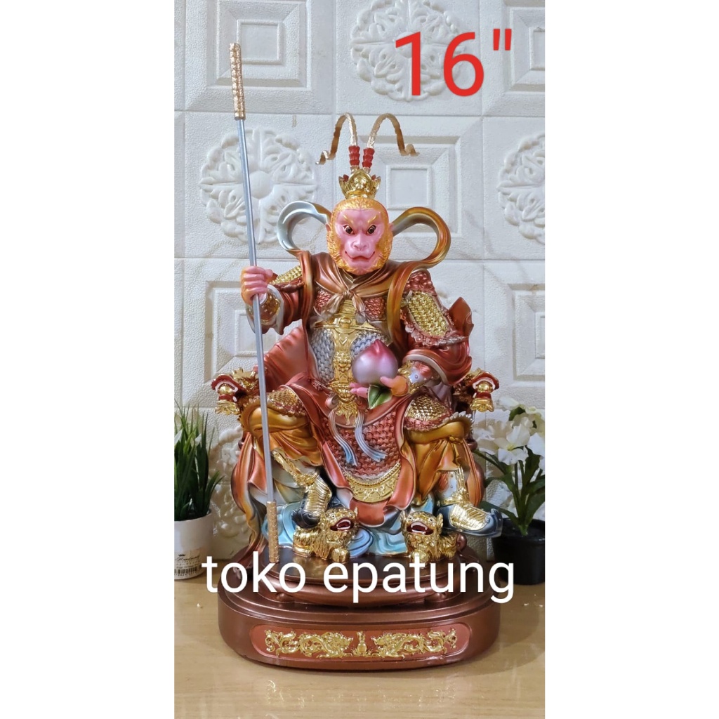 Jual patung sun go kong / kera sakti / tai sing duduk - 16 inch fiber ...