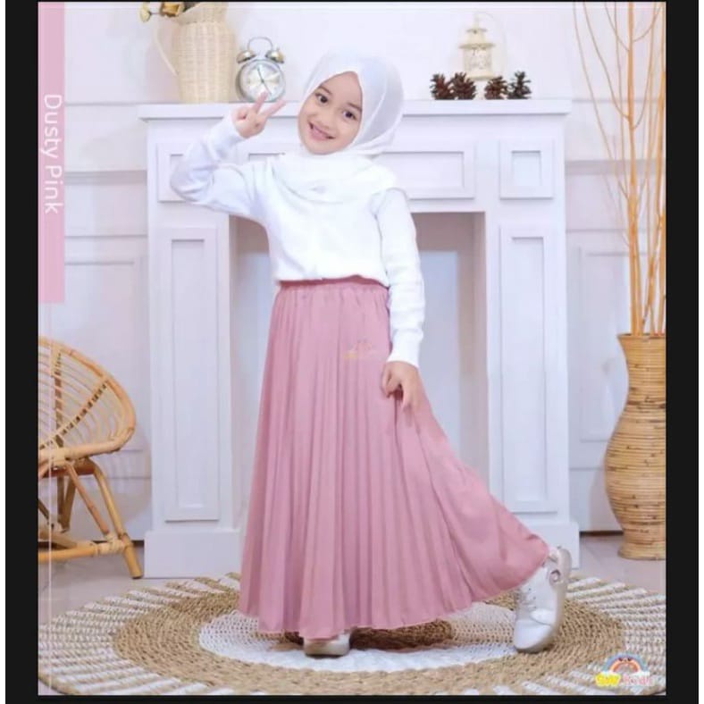 Jual Aina Hijab Rok Plisket anak SD panjang Premium 70cm tebal | Shopee ...