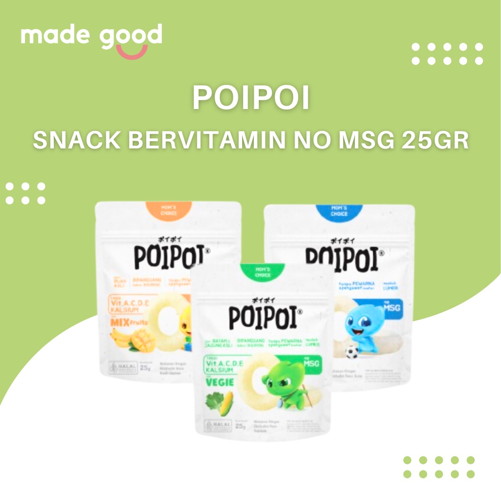 Jual POIPOI Snack BERVITAMIN NO MSG 25g (1 tahun+) | Shopee Indonesia