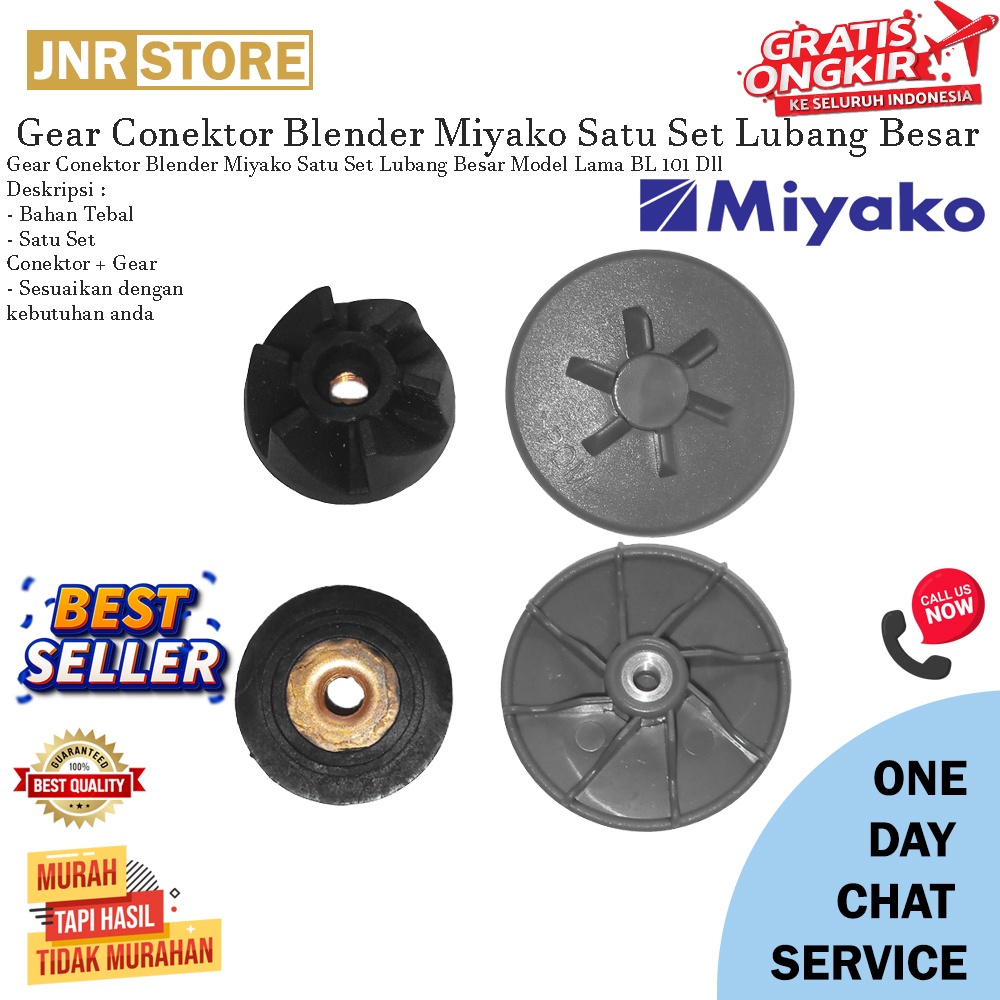 Jual Gear Conektor Blender Miyako Satu Set Lubang Besar Model Lama BL ...