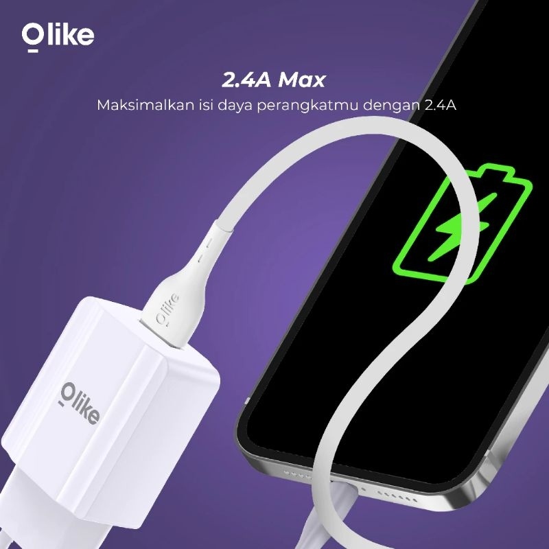 Jual Olike C107 Charger Kit 2.4A Fast Charging Power Adaptor with Micro ...