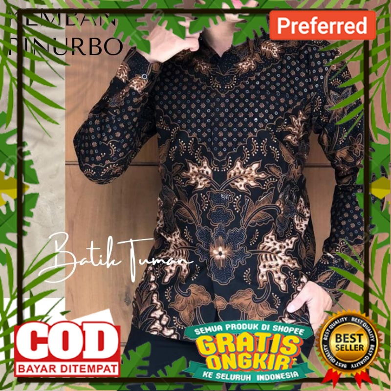 Jual BATIK NASIONAL //Batik Pria Modern Lengan Panjang Puspo Rojo Wirayuda Kembang pinurbo Peksi ...