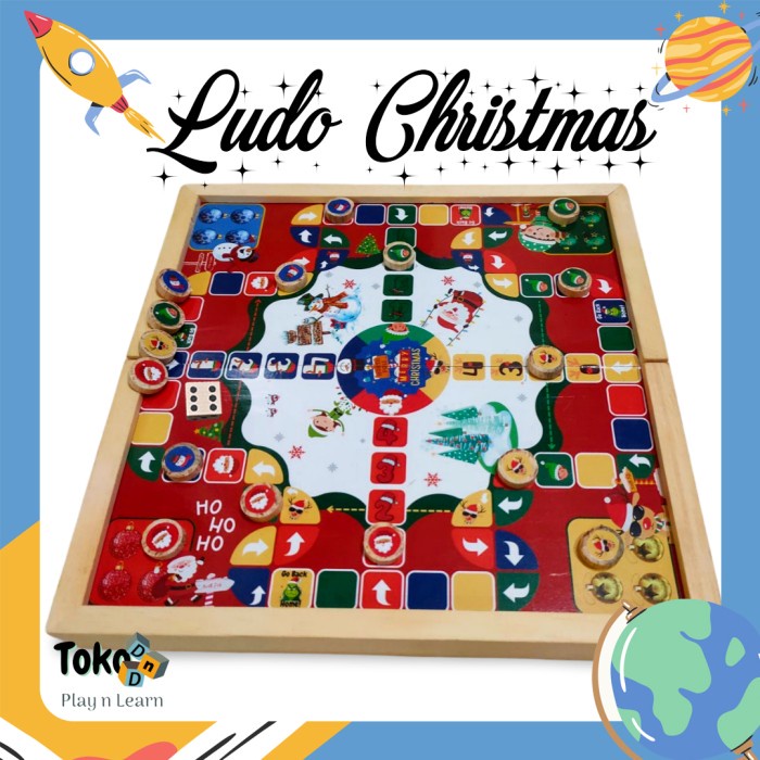 Jual Mainan Anak Keluarga Family Board Game Ludo Christmas Natal Papan ...